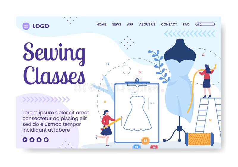 Sewing or Tailor Classes Post Template Flat Illustration Editable of ...