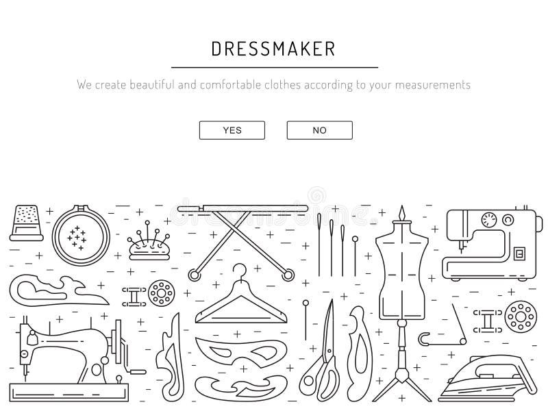 Sewing Template Outline Vecto Stock Illustrations – 2 Sewing Template ...