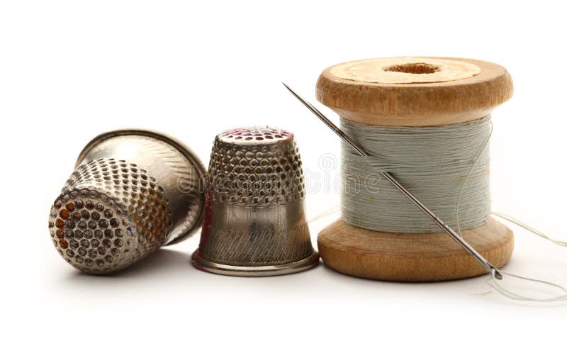 Sewing thimbles stock photo. Image of tool, mending, silver - 30018716