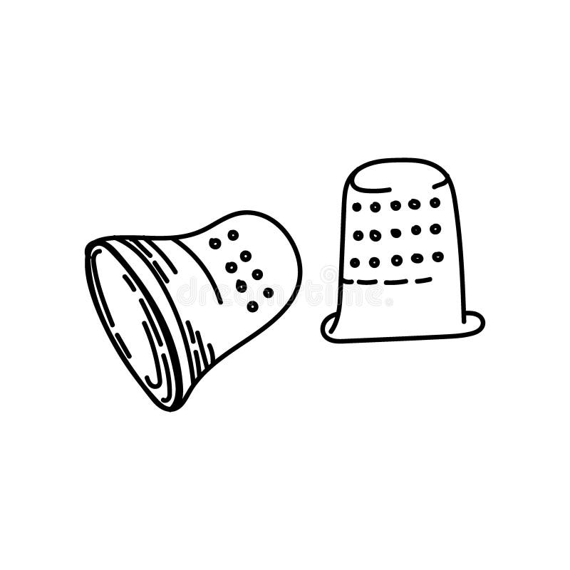 Sewing Thread, a Hand-drawn Sketch Style Doodle. Cross Winding Thread ...