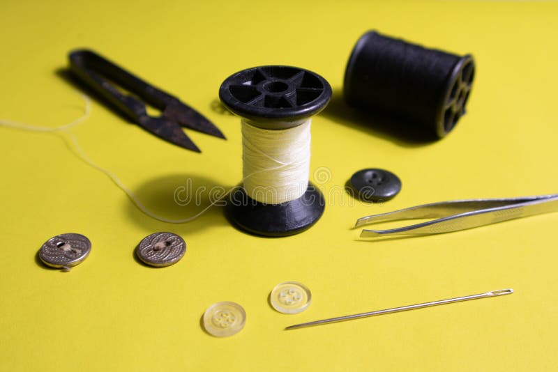 Sewing Thread and Accessories. Stock Image - Image of needlework ...