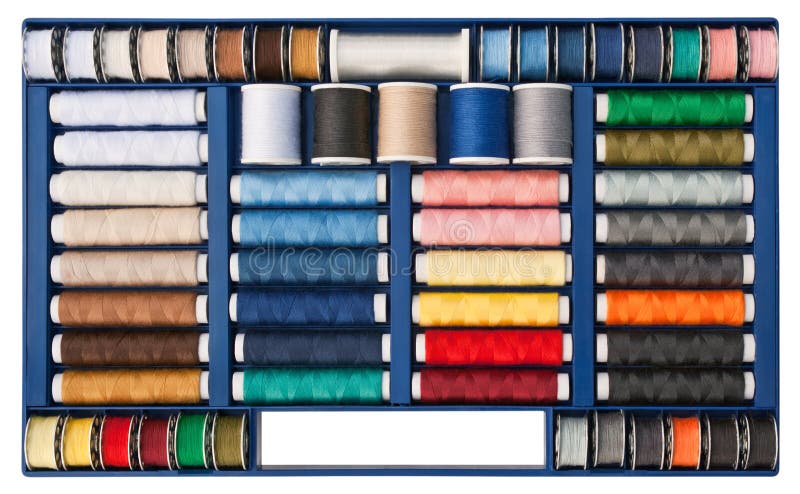 Sewing thread box stock image. Image of engraving, multicolored - 19954071