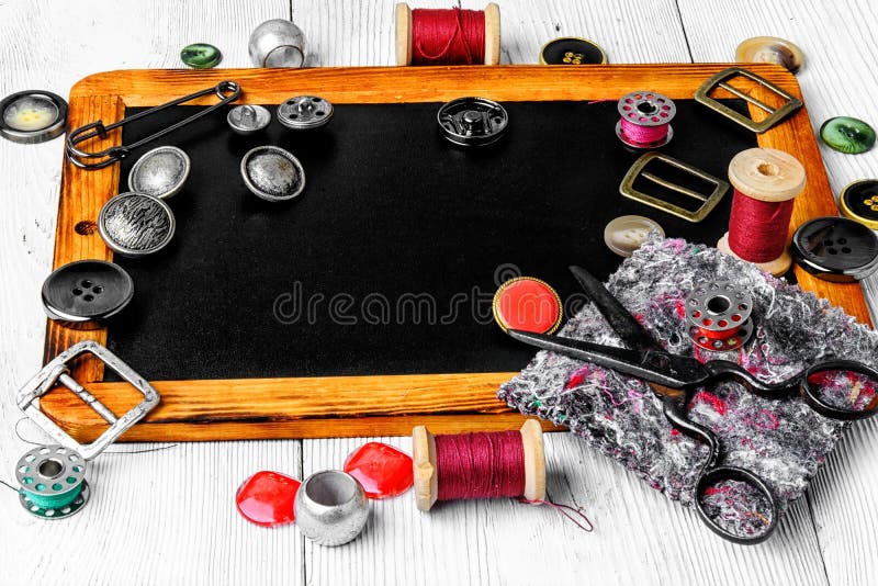 Sewing thread and buttons stock image. Image of copy - 87389241