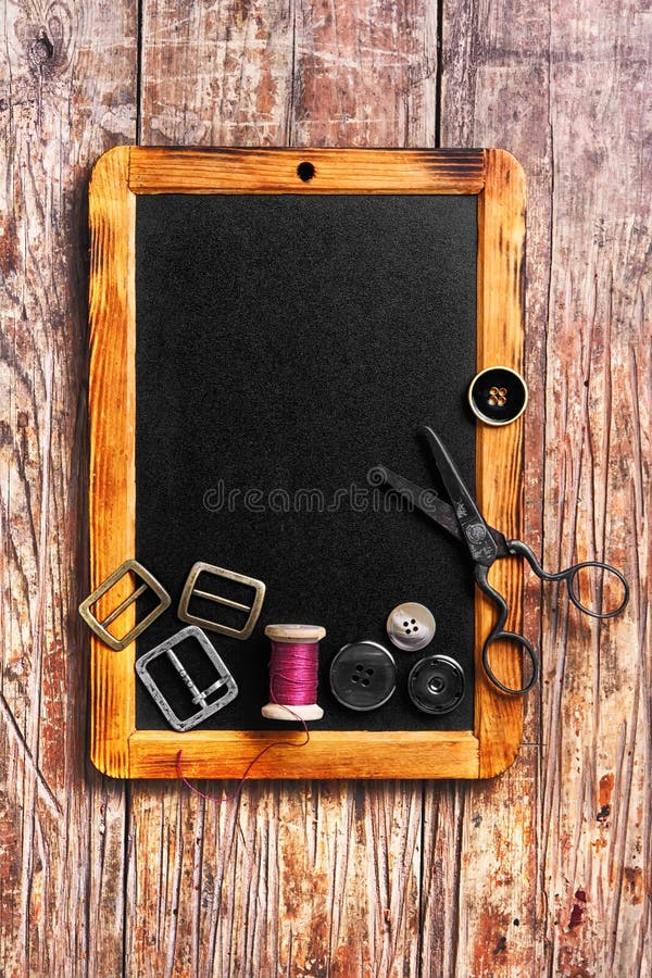 Sewing thread and buttons stock image. Image of instrument - 87389325
