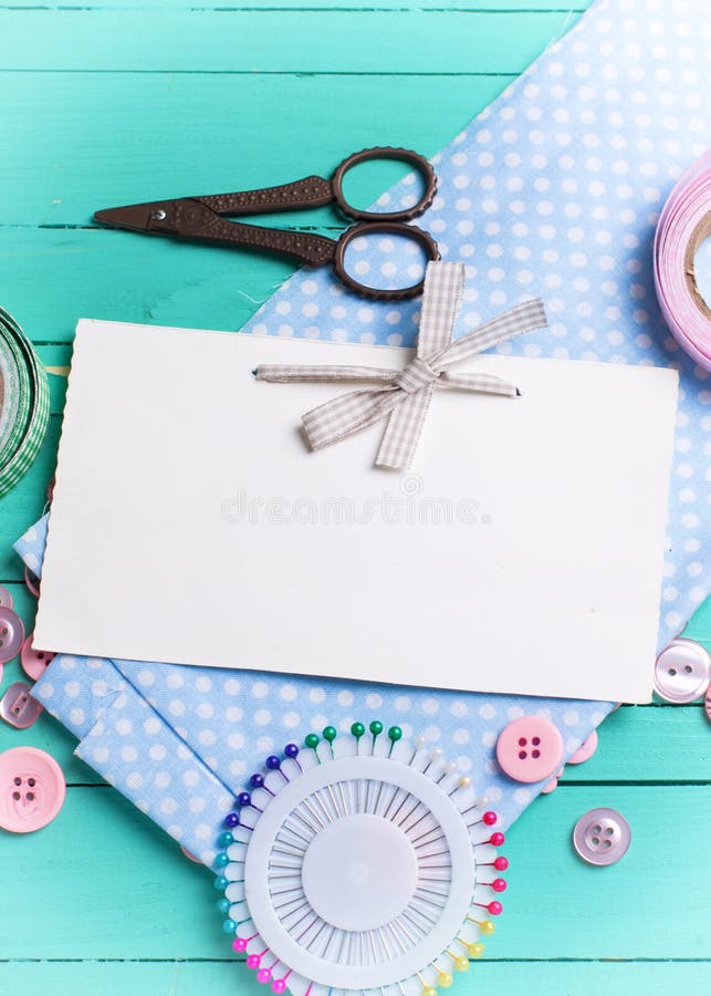 Sewing Thread and Empty Tag Stock Image - Image of scrapbooking, ribbon ...