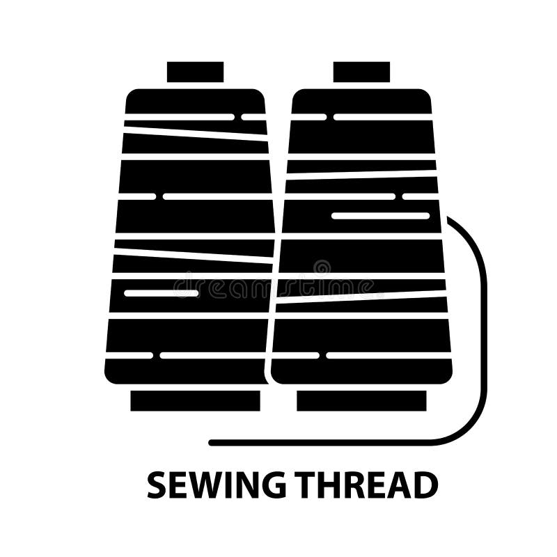 Sewing Thread Icon, Black Vector Sign with Editable Strokes, Concept ...