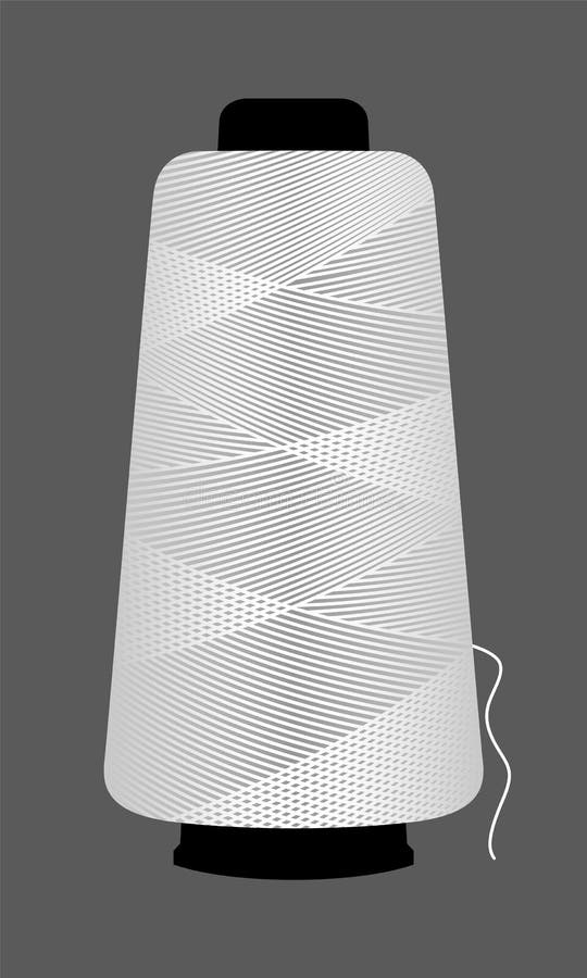 White Thread Spool Royalty Isolated Template on Gray Background, Vector ...