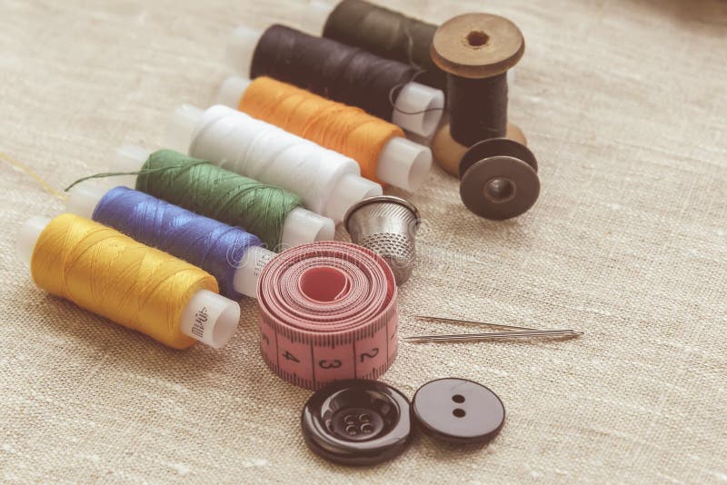 Sewing Thread and for Knitting, Composition of Seamstress Stock Image ...