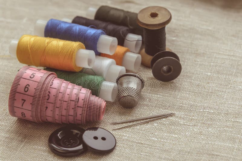 Sewing Thread and for Knitting, Composition of Seamstress Stock Image ...