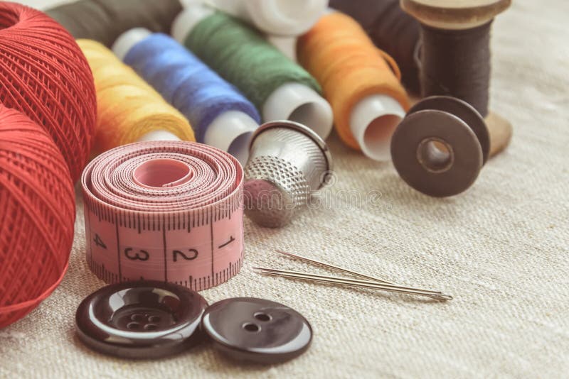 Sewing Thread and for Knitting, Composition of Seamstress Stock Image ...