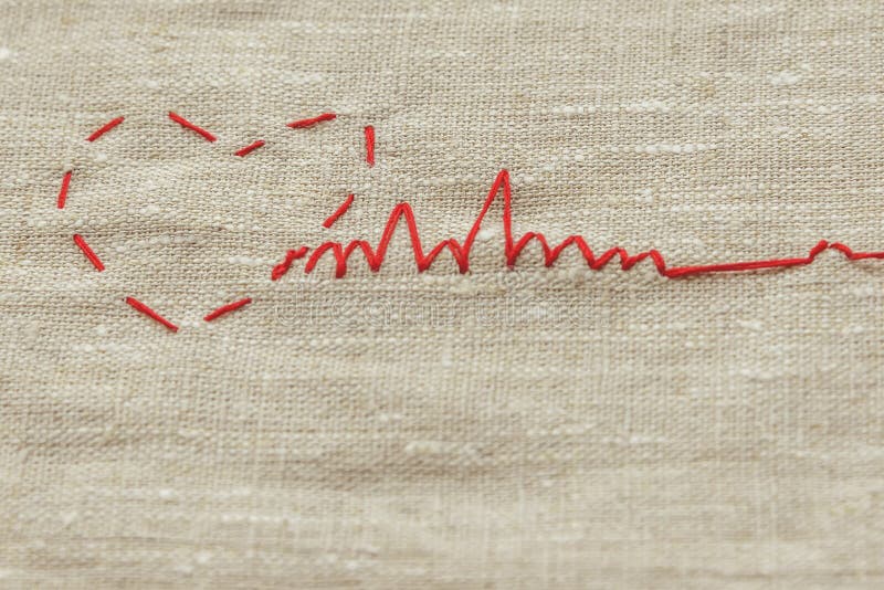 Sewing Thread and for Knitting, a Red String in the Form of a Medical ...