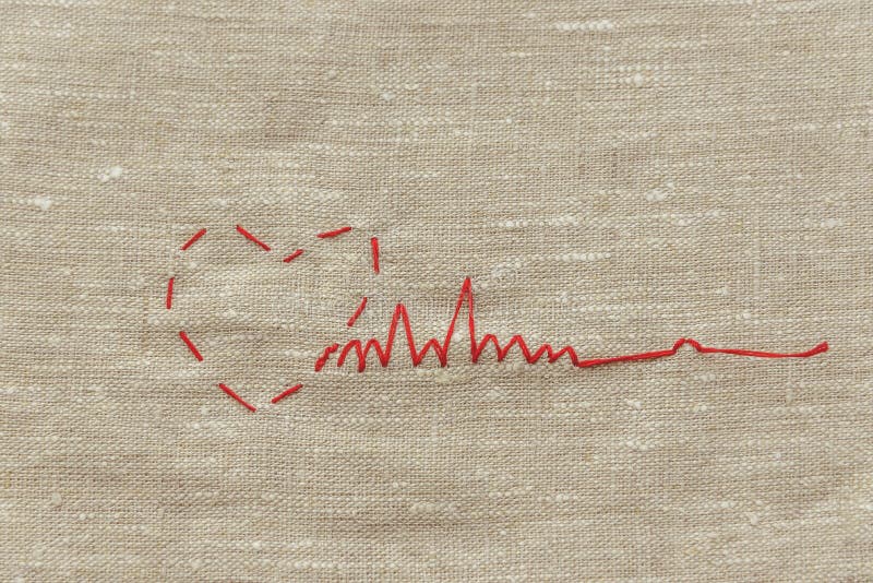 Sewing Thread and for Knitting, a Red String in the Form of a Medical ...