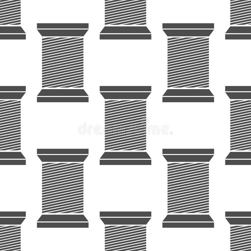 Sewing Thread Reel Icon Seamless Pattern. Vector Art Illustration Stock ...