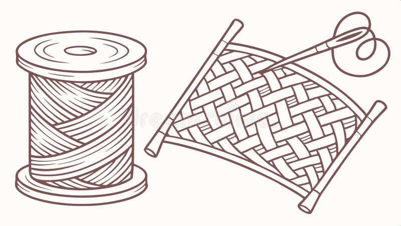 Sewing Thread Spool, Craft Supply and Textile Illustration Design ...