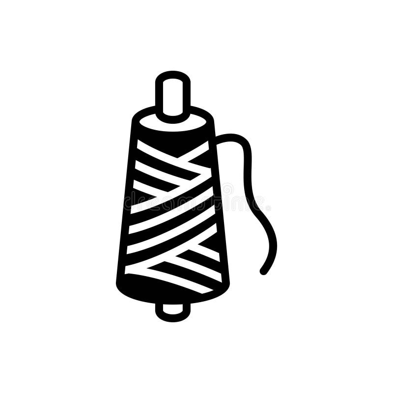 Black Solid Icon for Sewing Thread Spool, Sewing and Tailor Stock ...