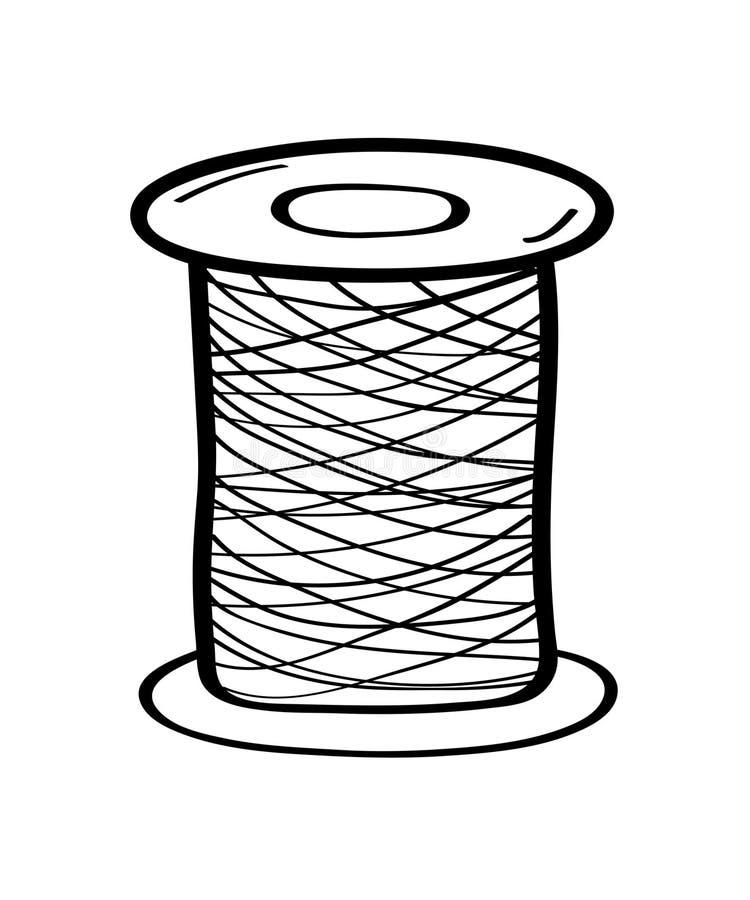 Sewing Thread on a Spool. Vector Doodle Icon. Thread for Needlework and ...