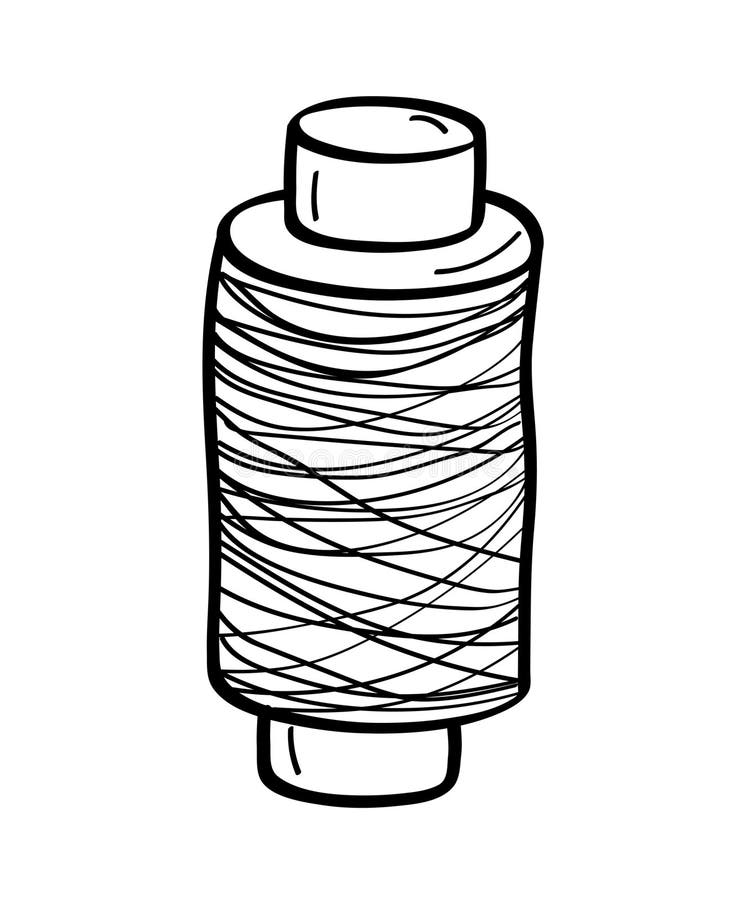 Sewing Thread on a Spool. Vector Doodle Icon. Thread for Needlework and ...