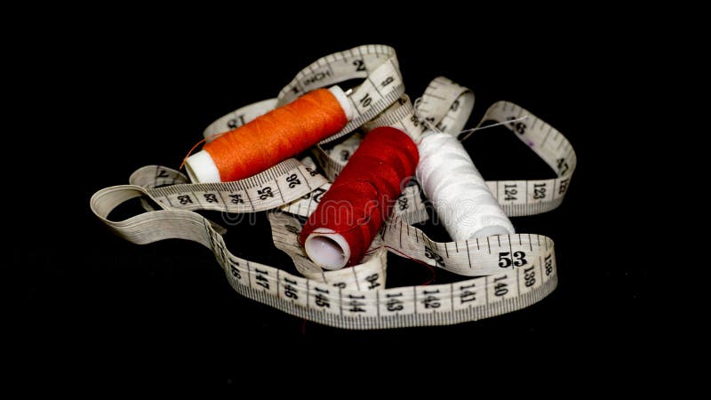 Sewing Thread and Tape Measure Stock Photo - Image of thread, measure ...