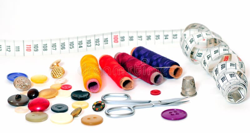 Sewing Thread Tools stock photo. Image of yarn, tape - 20170544