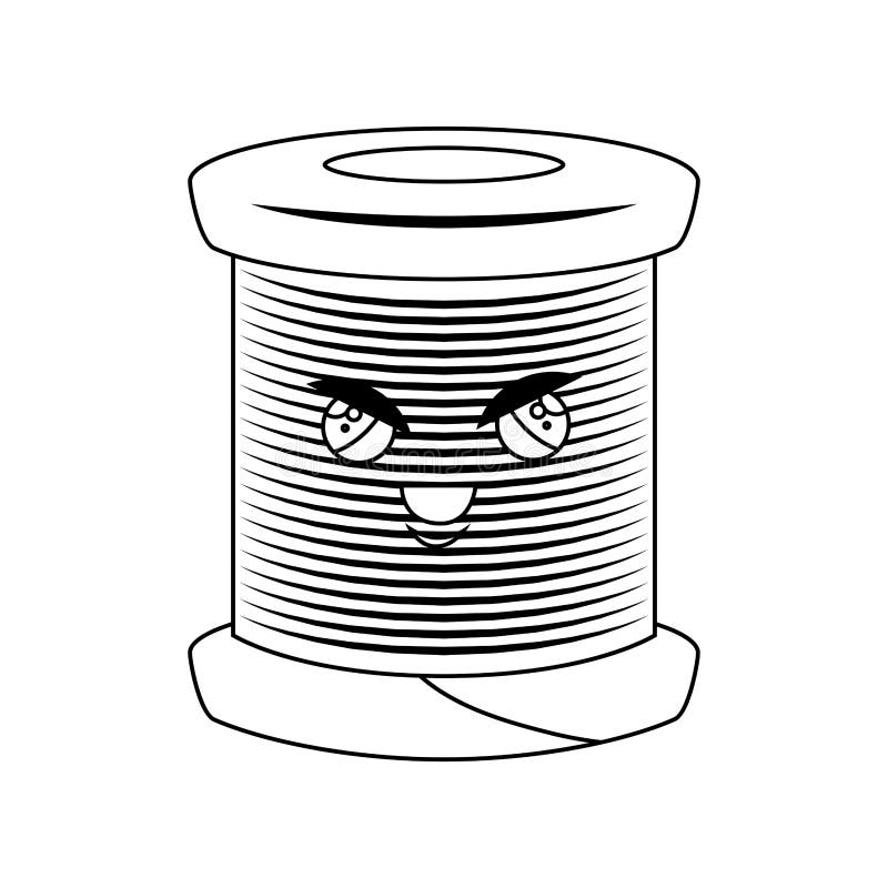 Sewing Threads Comic Character Isolated Icon Stock Illustration ...
