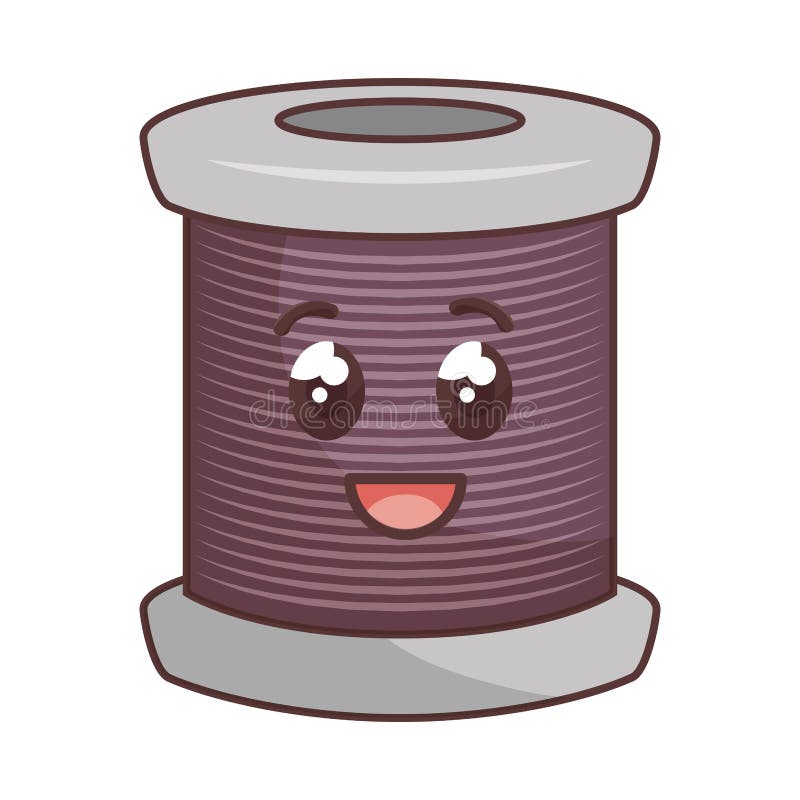 Sewing Threads Comic Character Isolated Icon Stock Illustration ...