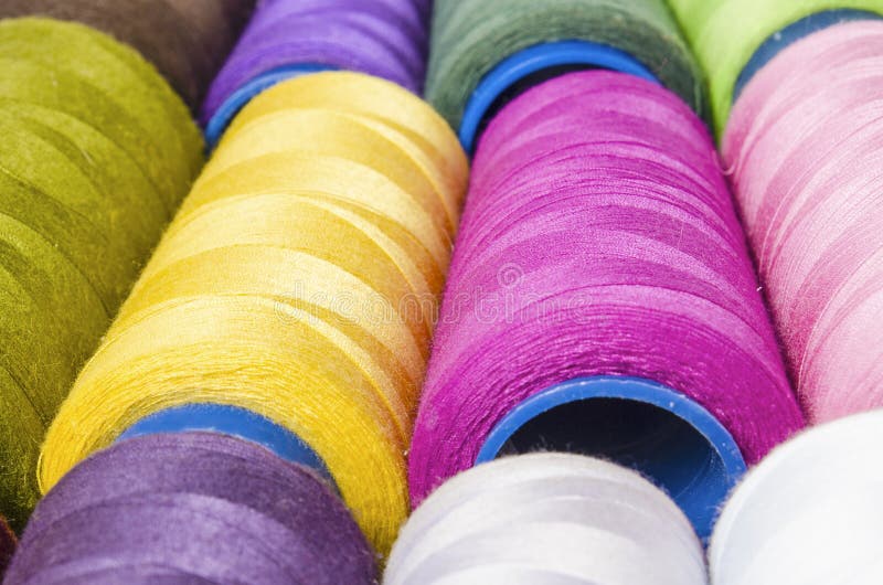 Sewing Threads in Foreground Stock Image - Image of needle, spool: 40139385