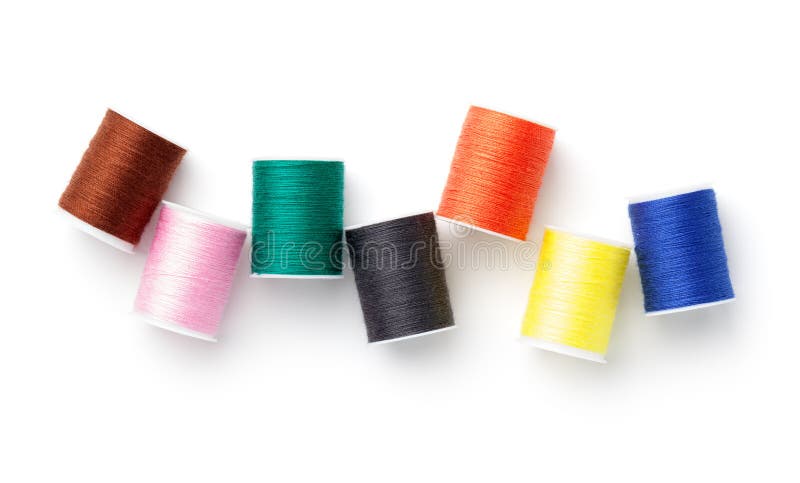 Sewing Threads Isolated on White Background Stock Photo - Image of ...