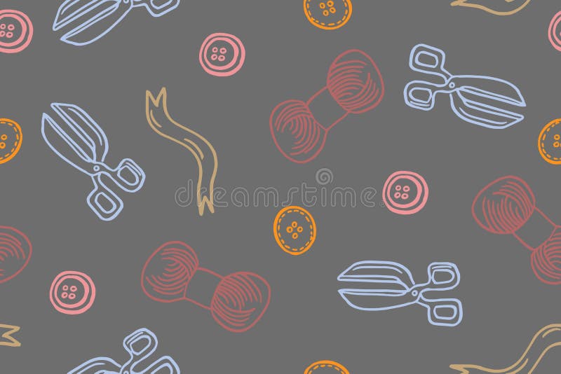 Sewing Threads Set Seamless Pattern Template Sewing Threads. Silhouette ...