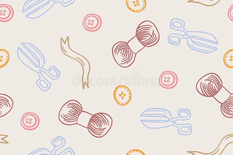 Sewing Threads Set Seamless Pattern Template Sewing Threads. Silhouette ...