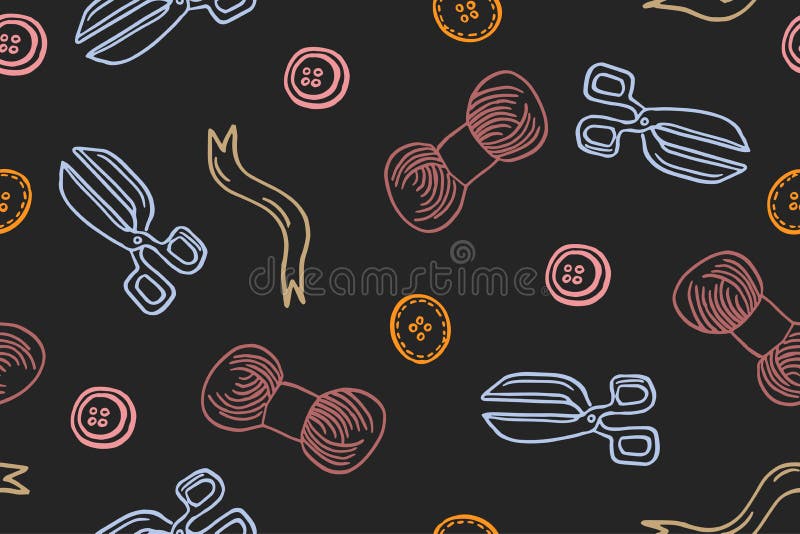 Sewing Threads Set Seamless Pattern Template Sewing Threads. Silhouette ...