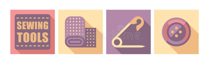 Sewing Tool and Equipment Icons for Needlework Vector Set Stock Vector ...