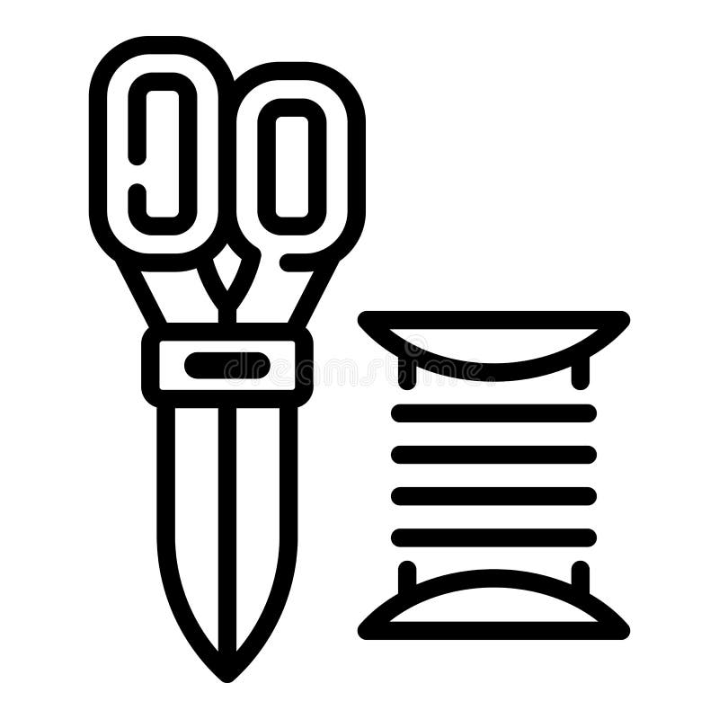 Tools for Sewing Dresses Icons Set, Outline Style Stock Vector ...