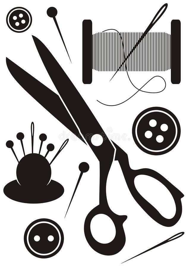 Sewing tools icons stock vector. Illustration of icon - 31658292