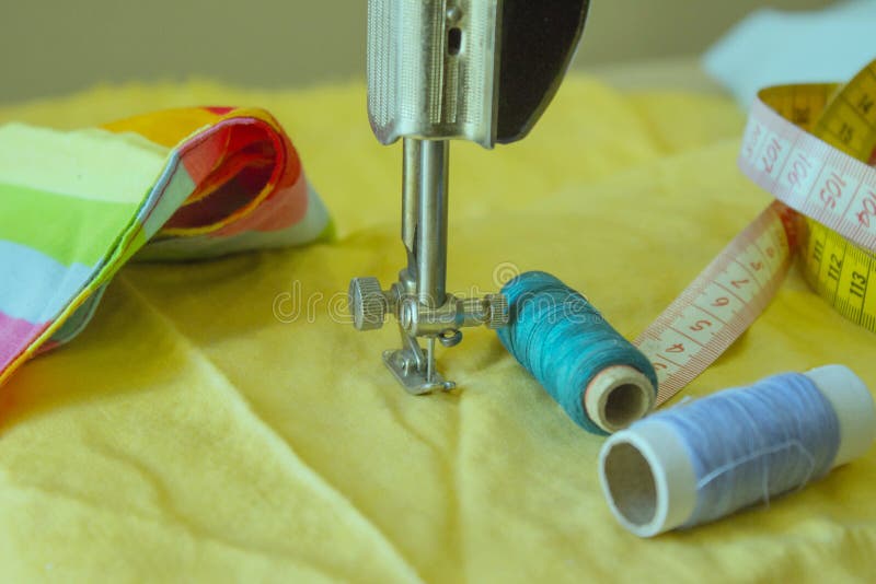 Sewing Tools and Sewing Kit. Thread, Needles and Cloth Stock Photo ...