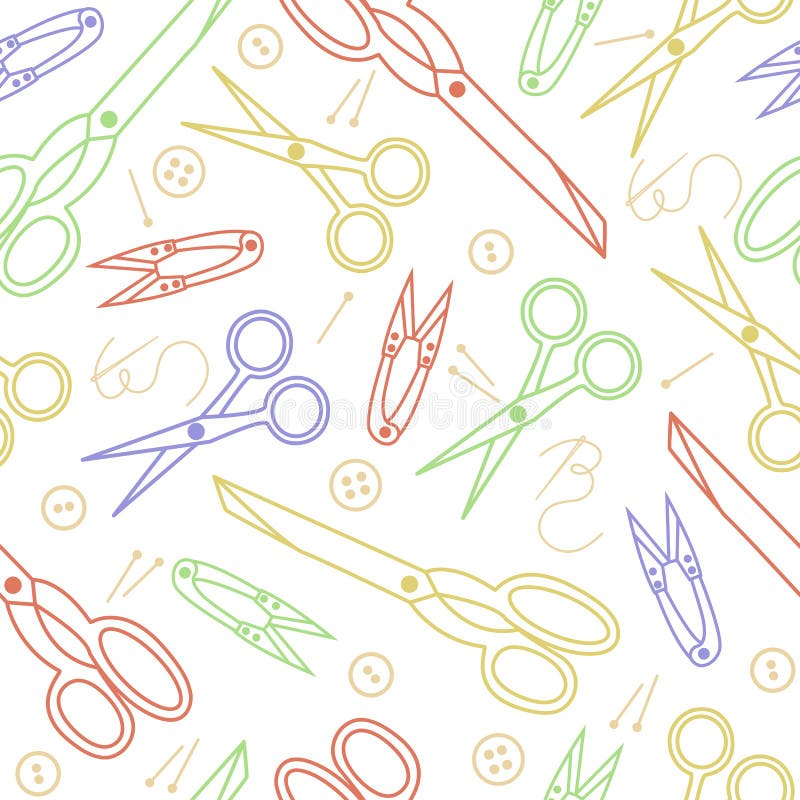 Sewing Tools Seamless Pattern Stock Vector - Illustration of hanger ...