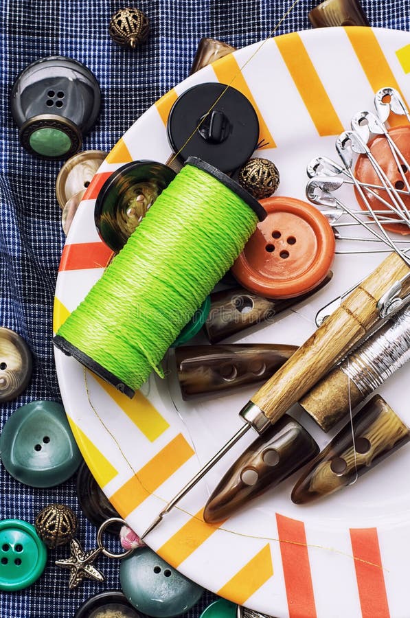 Sewing tools stock image. Image of embroider, buttons - 41931271