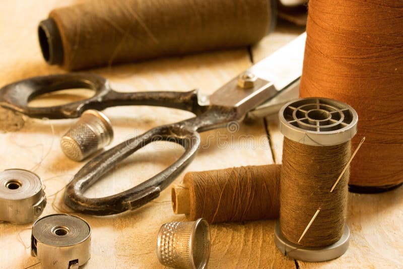 Sewing tools stock image. Image of threads, retro, studio - 47058563