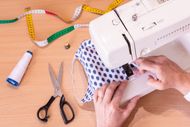 Sewing Work with a Professional Sewing Machine. Stock Photo - Image of ...