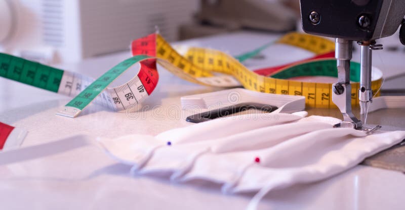 Sewing Work with a Professional Sewing Machine. Stock Photo - Image of ...