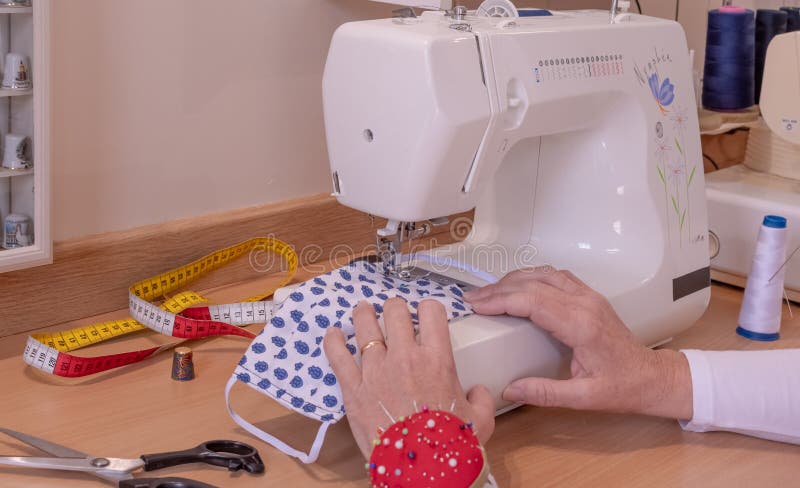 Sewing Work with a Professional Sewing Machine. Stock Image - Image of ...