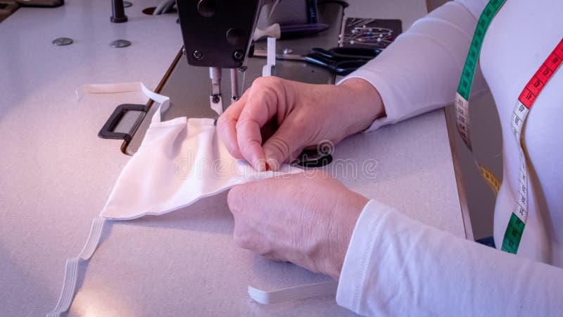 Sewing Work with a Professional Sewing Machine. Stock Photo - Image of ...