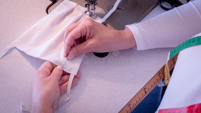 Sewing Work with a Professional Sewing Machine. Stock Image - Image of ...