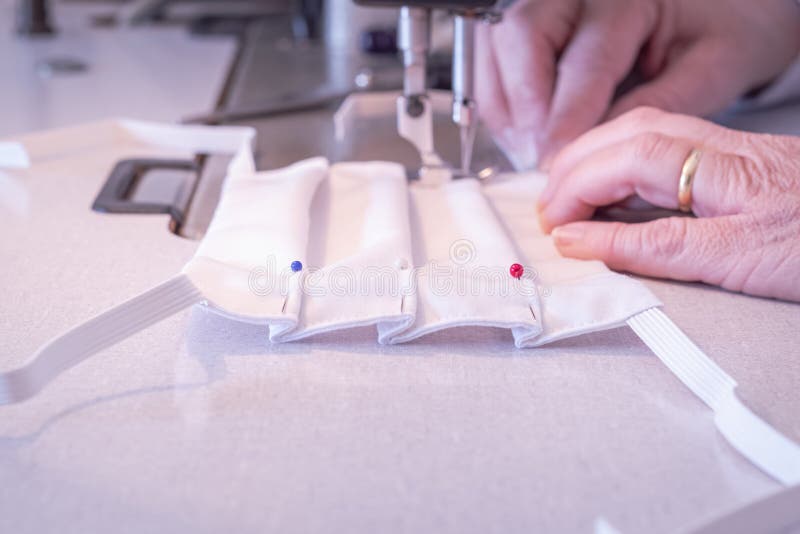 Sewing Work with a Professional Sewing Machine. Stock Photo - Image of ...