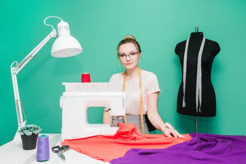 Sewing Workshop. Seamstress at Work Stock Photo - Image of female ...