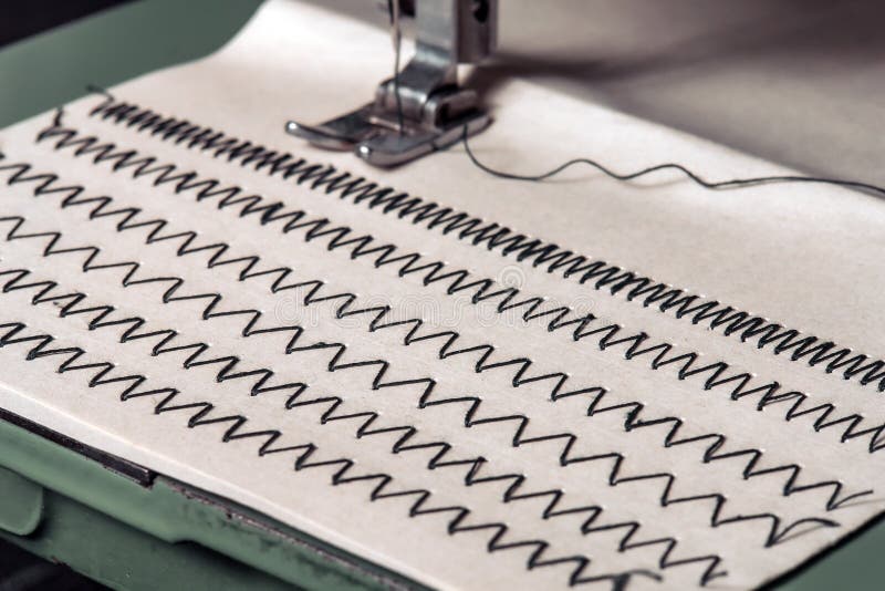 Sewing zigzag patterns stock image. Image of craft, thread - 255477199