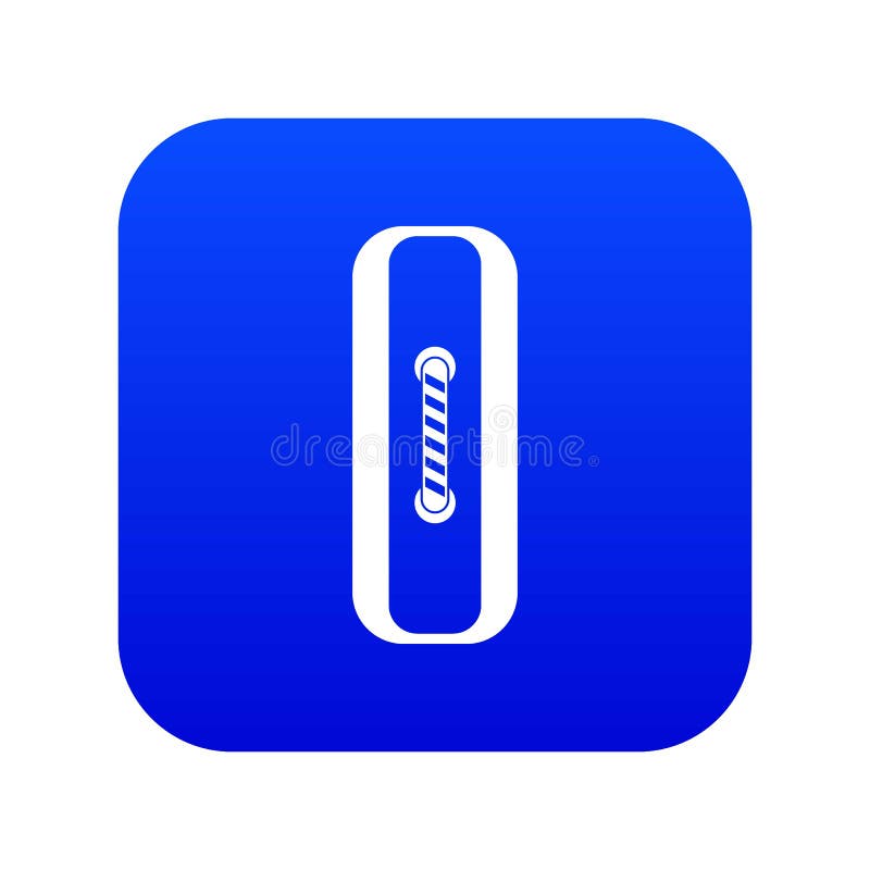 Sky Blue Rectangular Button Icon, Cartoon Style Stock Vector ...