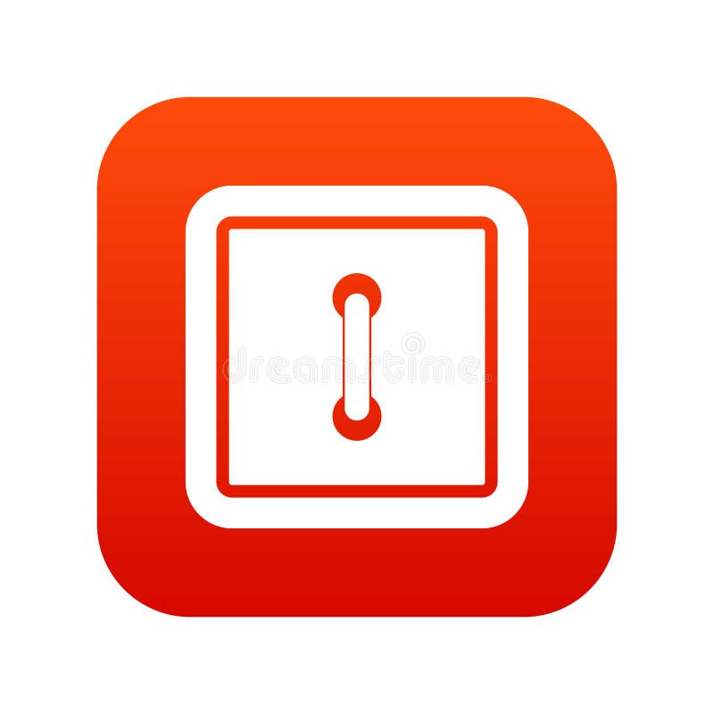 Red Square Button Icon, Cartoon Style Stock Vector - Illustration of ...