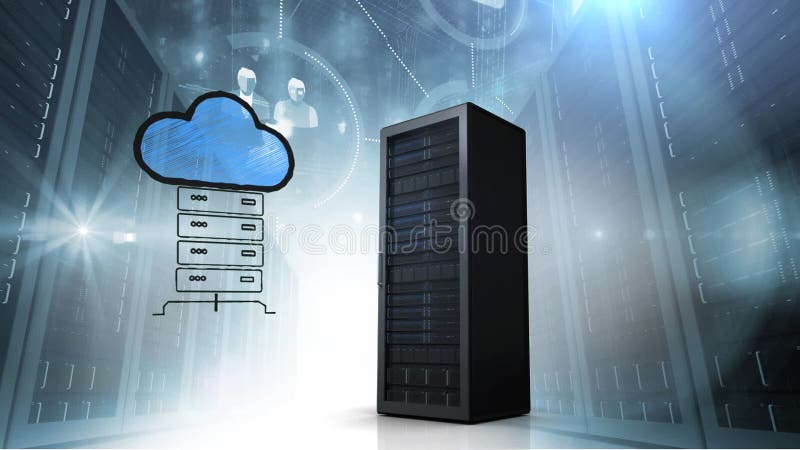 Sewrver Tower for Cloud Storage Stock Video - Video of data, network ...