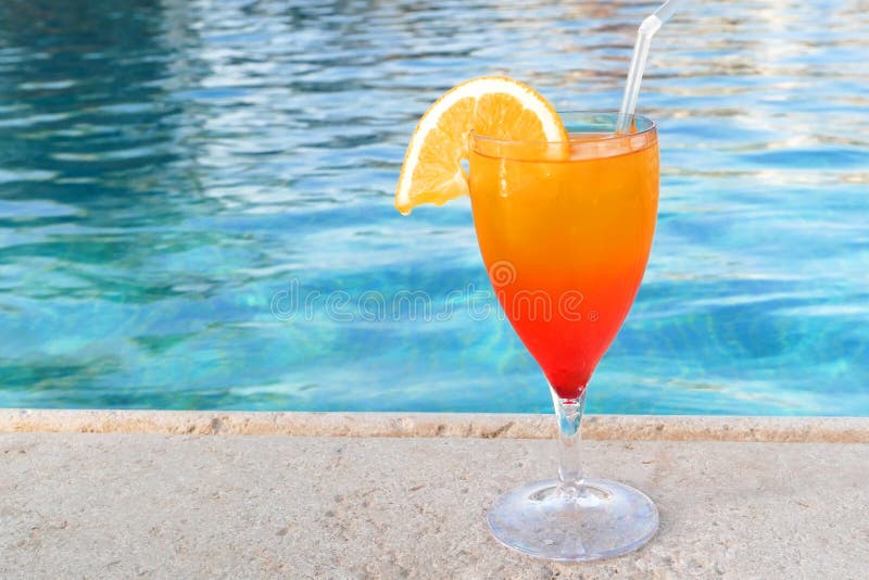 Sex On The Beach Cocktail Near The Swimming Pool Delicious Beverages Stock Image Image Of 4049