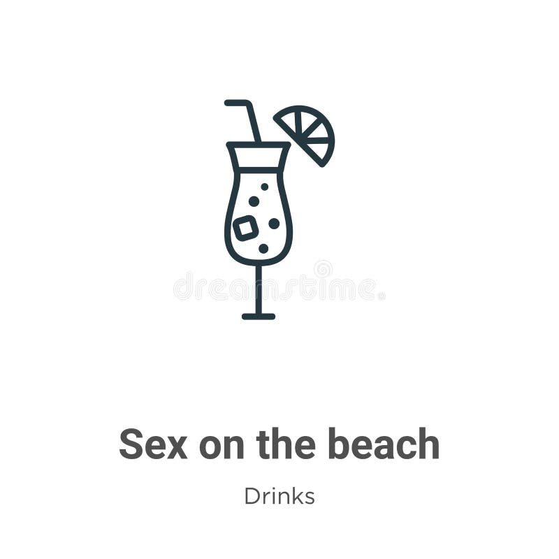 Sex On The Beach Outline Vector Icon Thin Line Black Sex On The Beach